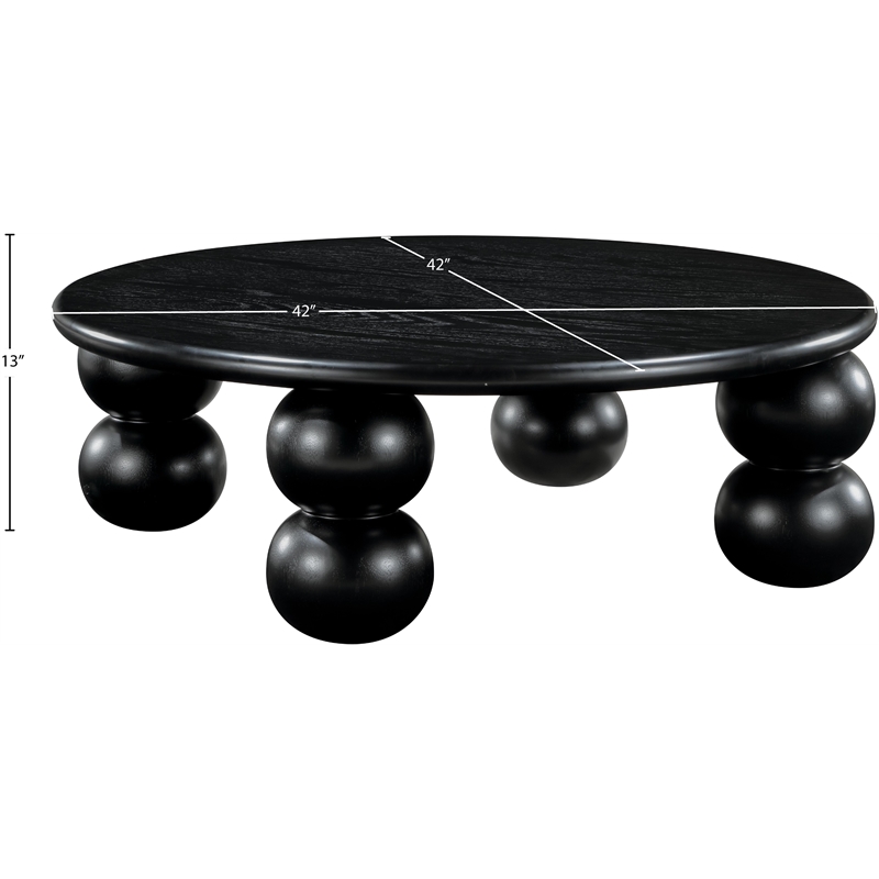 Meridian Furniture Kelvin Black Wood And Oak Veneer Coffee Table ...
