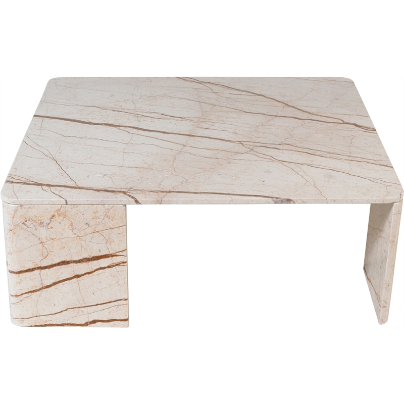 Meridian Furniture Livorno Beige Genuine Marble Coffee Table | Cymax ...