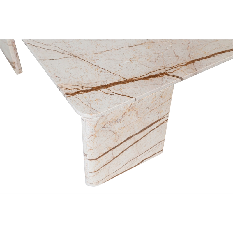 Meridian Furniture Livorno Beige Genuine Marble Coffee Table | Cymax ...