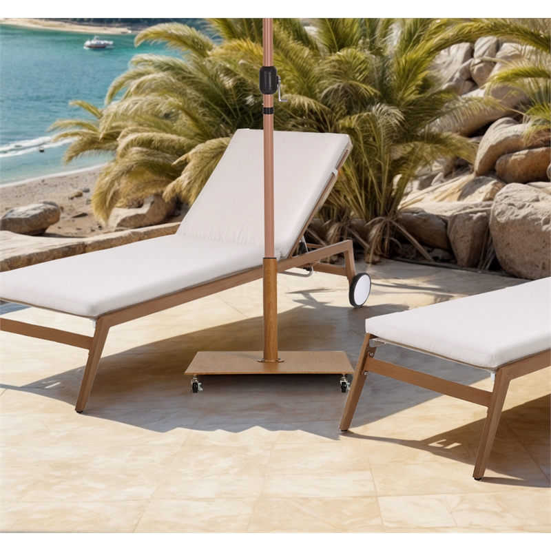 Meridian Furniture Belize Teak Steel Patio Umbrella Base | Homesquare