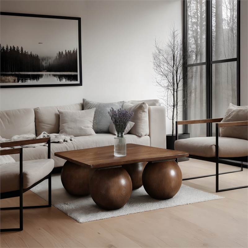 Meridian Furniture Fitch Brown Oak Veneer Coffee Table | Cymax Business