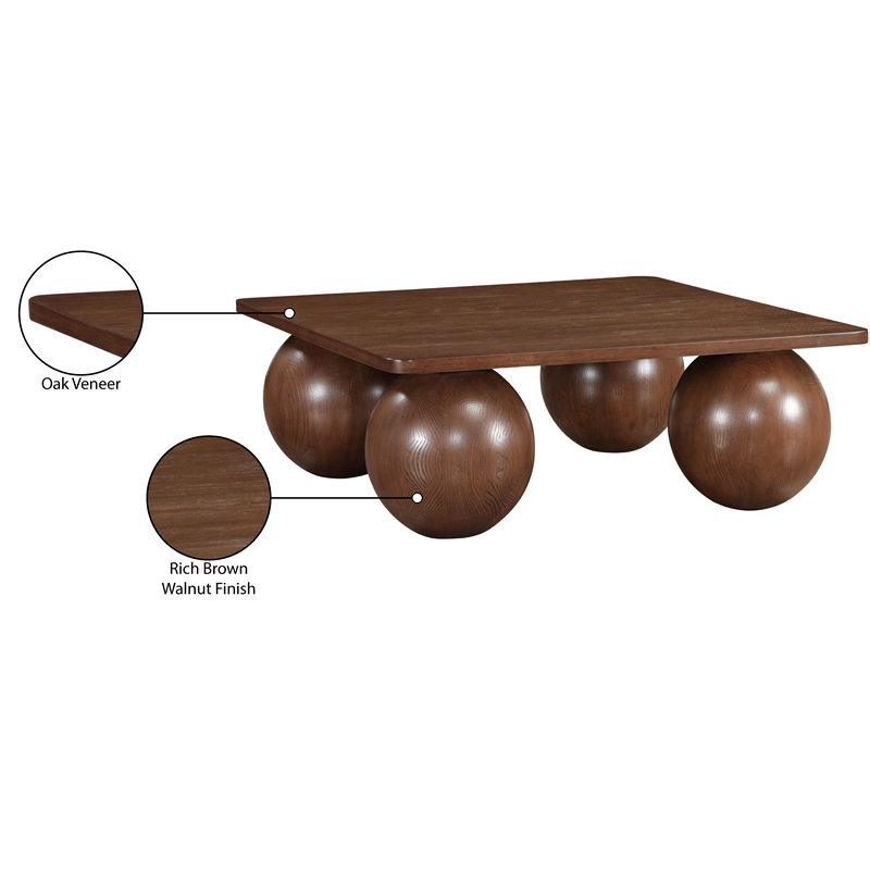 Meridian Furniture Fitch Brown Oak Veneer Coffee Table