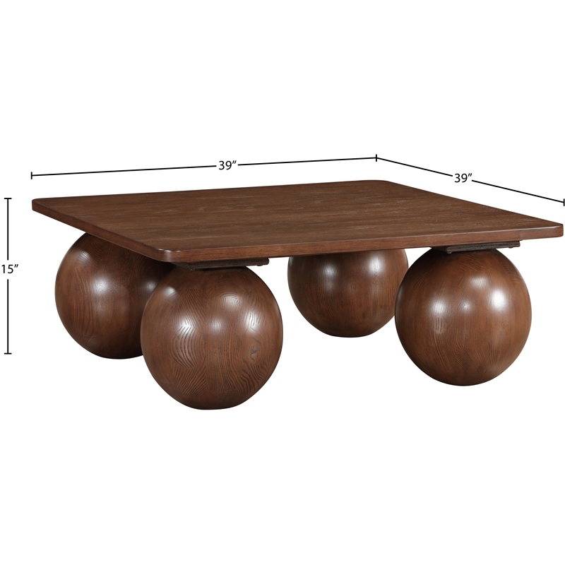 Meridian Furniture Fitch Brown Oak Veneer Coffee Table | Cymax Business