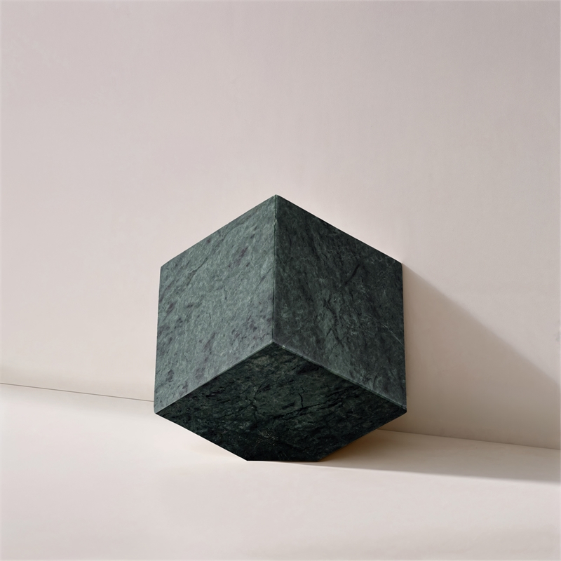 Meridian Furniture Block Green Marble Decorative Cube | Homesquare