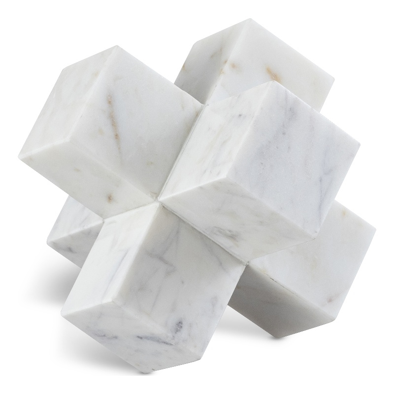 Meridian Furniture Jack White Marble Decorative Jack Object | Homesquare
