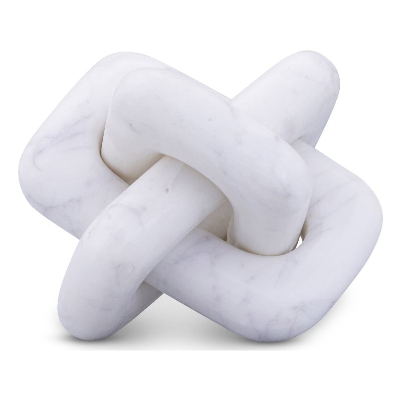 Meridian Furniture Bond White Marble Decorative Knot | Cymax Business