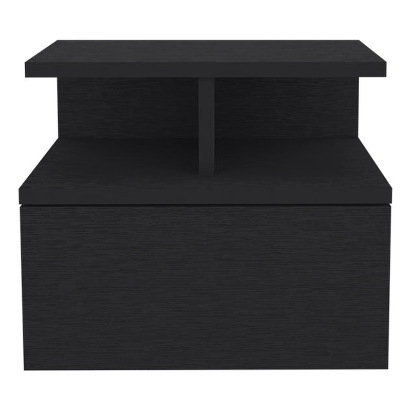 TUHOME Adele Floating Nightstand Engineered Wood Nightstands in Black ...