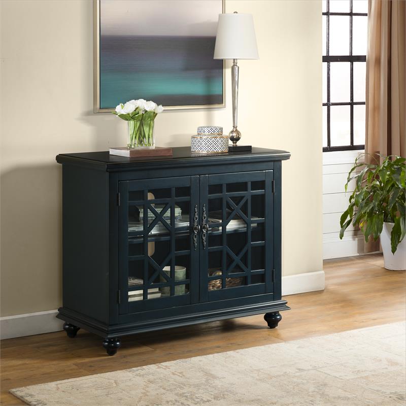Martin Svensson Home Avalon Small Spaces 38 TV Stand Catalina Blue Finish BushFurnitureCollection