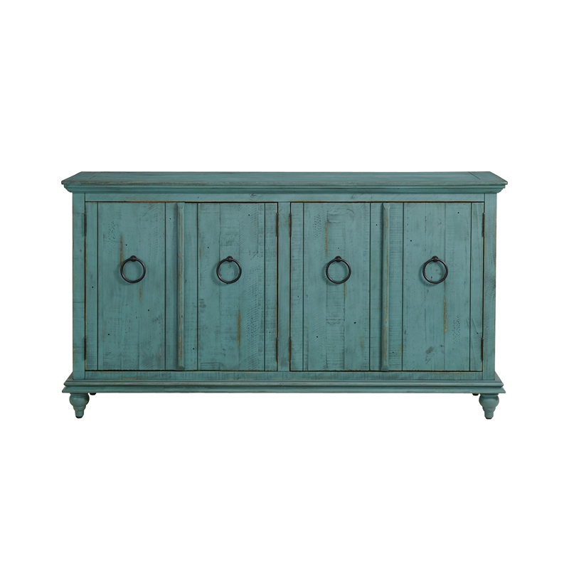 Martin Svensson Home Garden District Rustic Turquoise Solid Wood 65" TV ...
