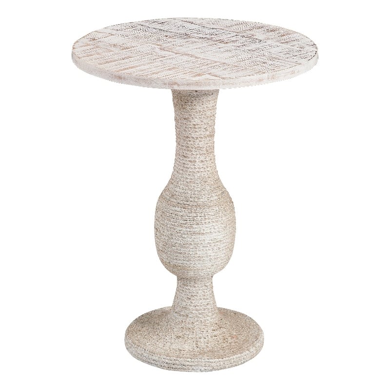Martin Svensson Home Kinney Round Solid Wood and Jute End Table in ...