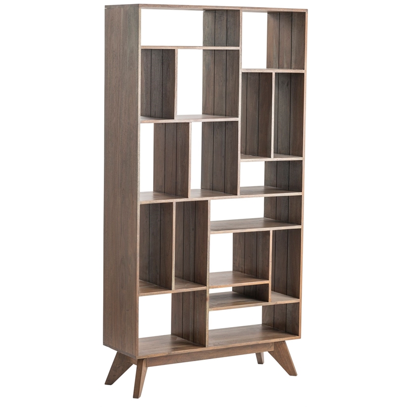 Crestview Collection Multi Level Wood Etagere Bookcase in Brown | Cymax ...