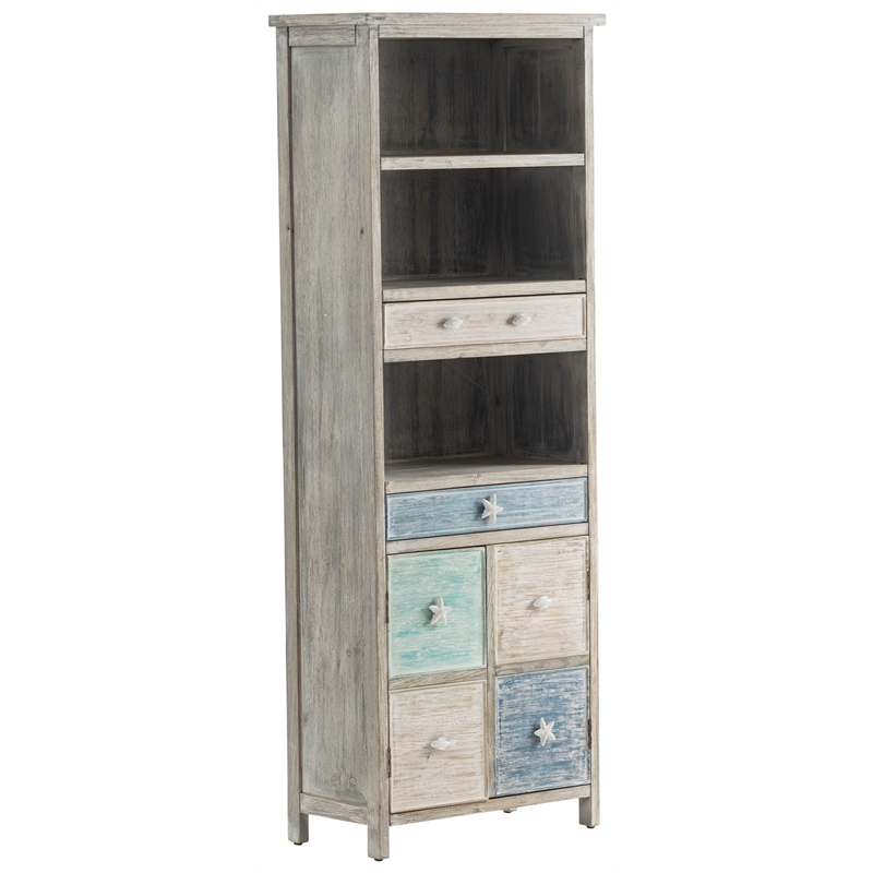 Crestview Collection Key West Storage Cabinet in Gray Driftwood/Multi ...