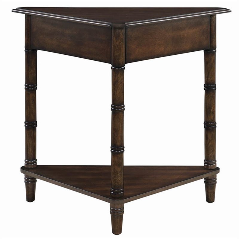 Stonecroft Furniture 1 Drawer Corner Accent Table in Cherry - SF-5143 ...