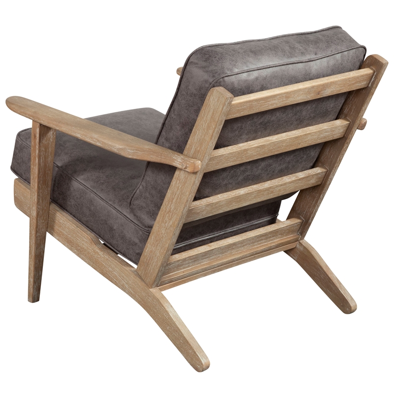 Alpine Furniture Artica Wood Lounge Chair in Gray | Cymax Business