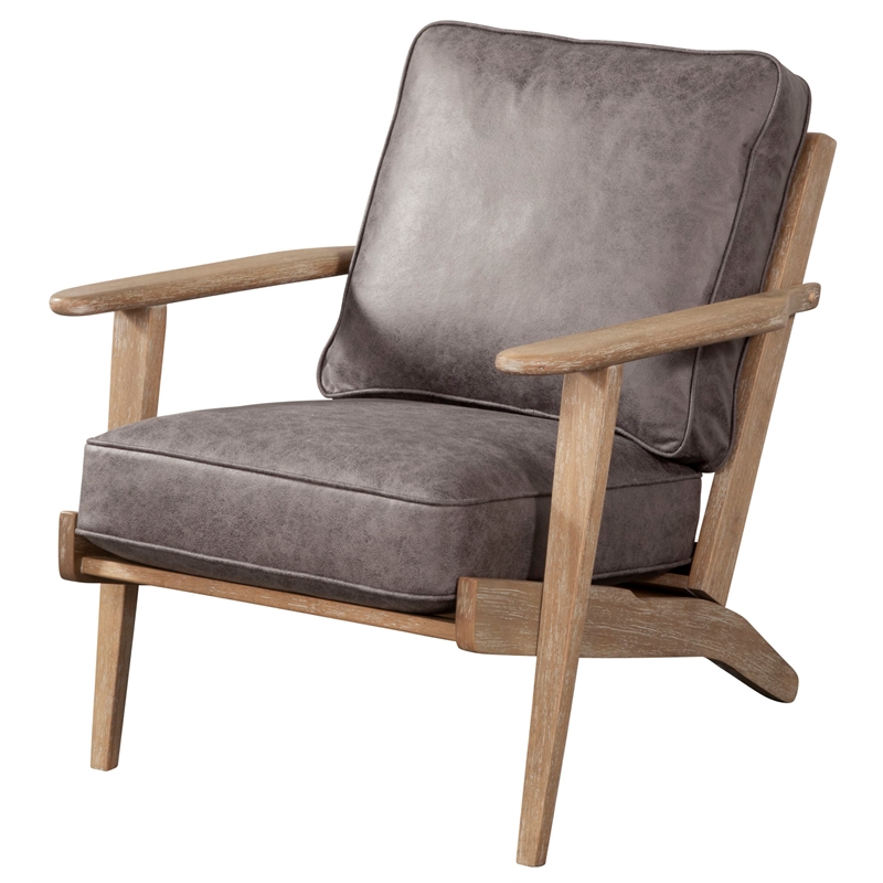 Alpine Furniture Artica Wood Lounge Chair in Gray | Cymax Business