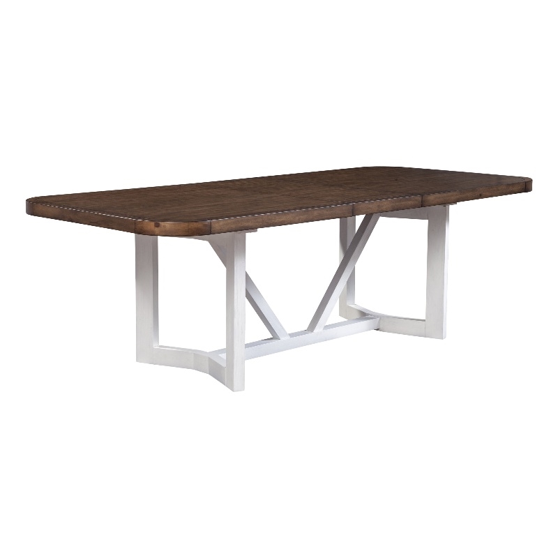 Alpine Furniture Donham Two Tone Wood Dining Table in Brown and White ...