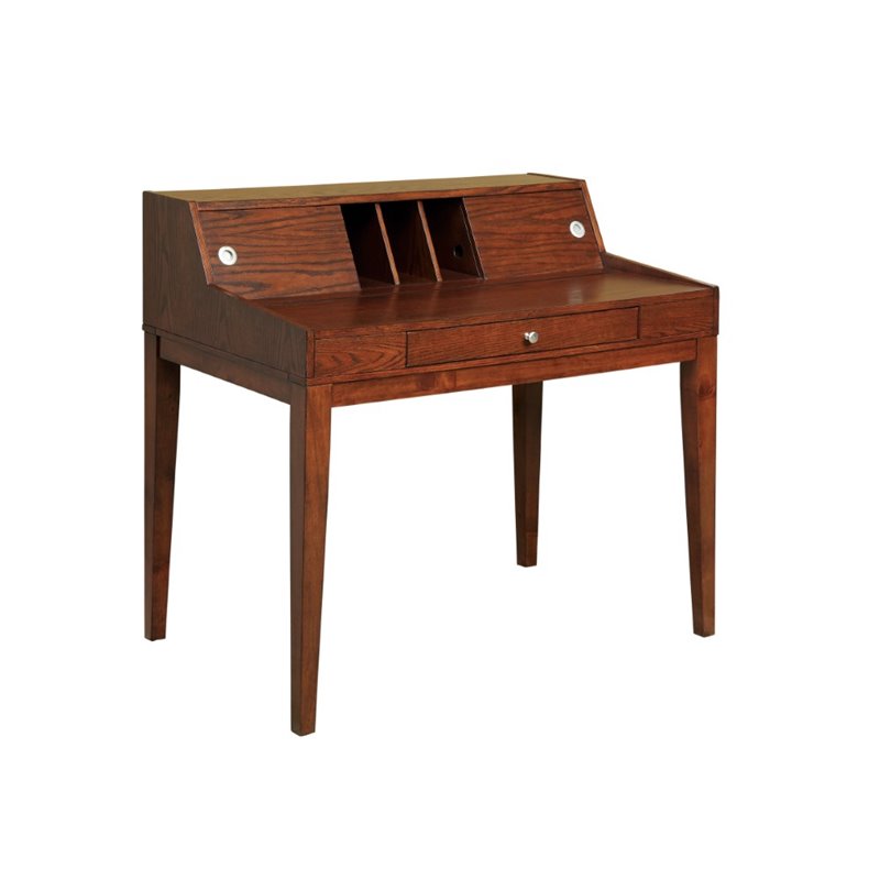 Allora Transitional Wood Computer Desk in Cherry | Cymax Business