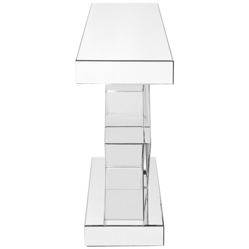 Elegant Decor Modern 47" Clear Crystal Mirrored Accent Console Table ...