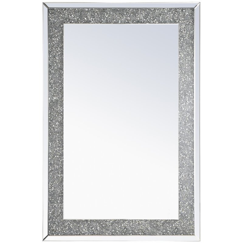 Elegant Decor Sparkle 47" x 32" Contemporary Silver Crystal Frame ...
