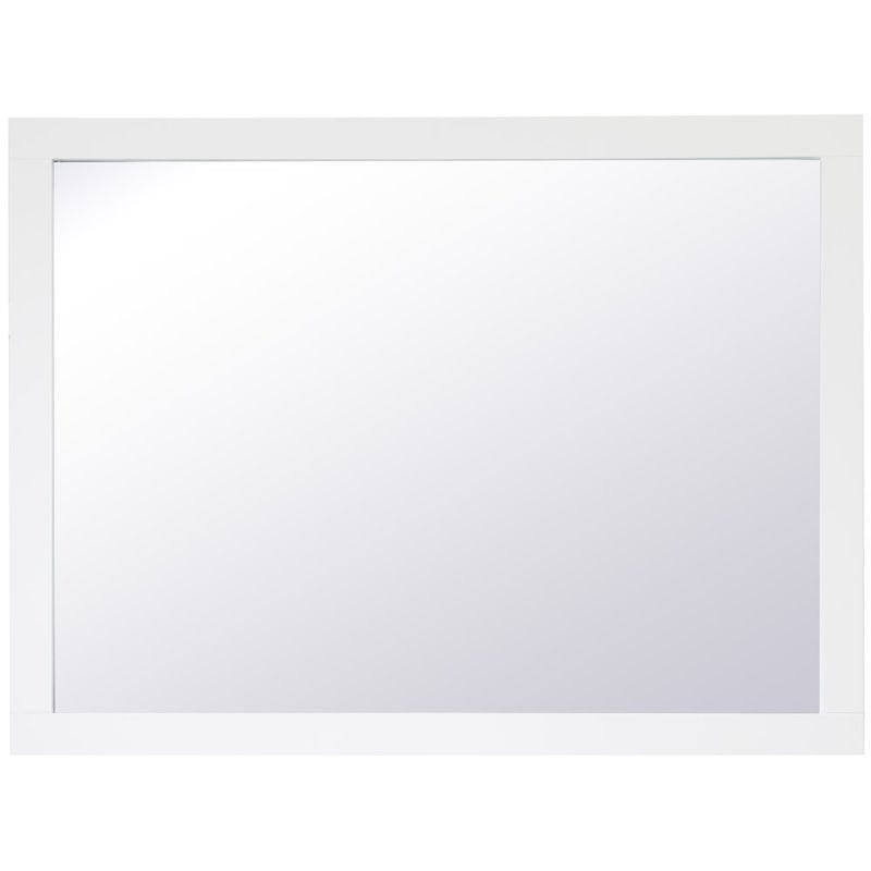 Elegant Decor Aqua 36" x 48" Wood Frame Bathroom Mirror in White ...