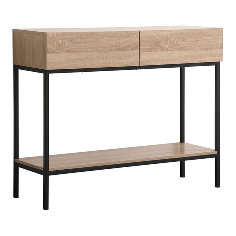 Elegant Decor Emerson 42" Metal and MDF Console Table in Black | Homesquare