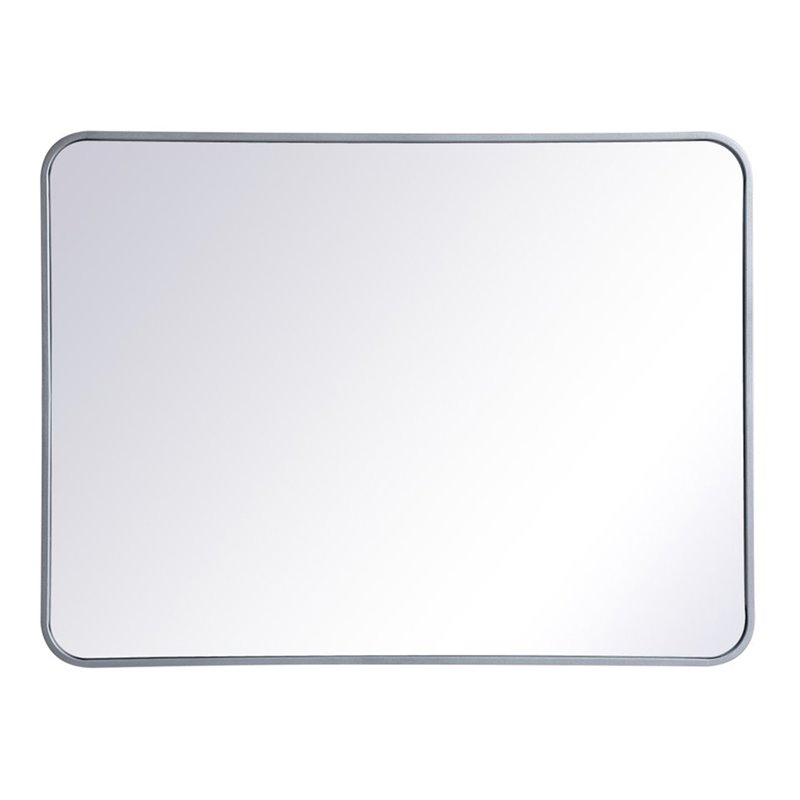 Elegant Decor Evermore 27x36" Soft Corner Metal Rectangular Mirror in ...