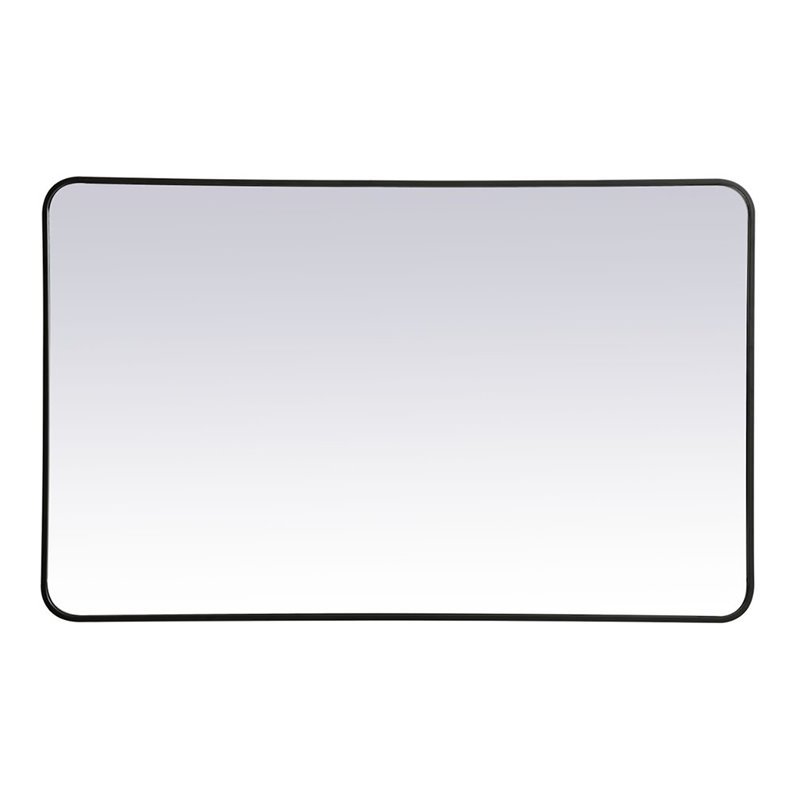 Elegant Decor Evermore 30x48" Soft Corner Metal Rectangular Mirror in ...