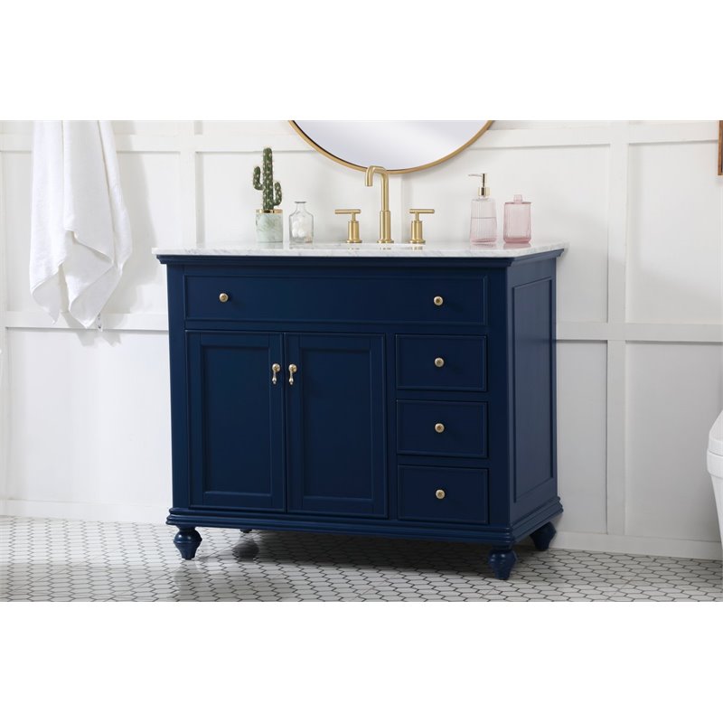Elegant Decor Otto 42" Contemporary Solid Wood Single Bathroom Vanity ...