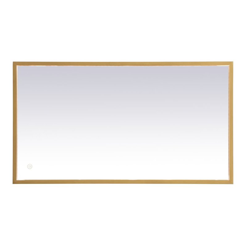 Elegant Decor Pier 18x36" Modern Aluminum LED Mirror in Brass | Cymax ...