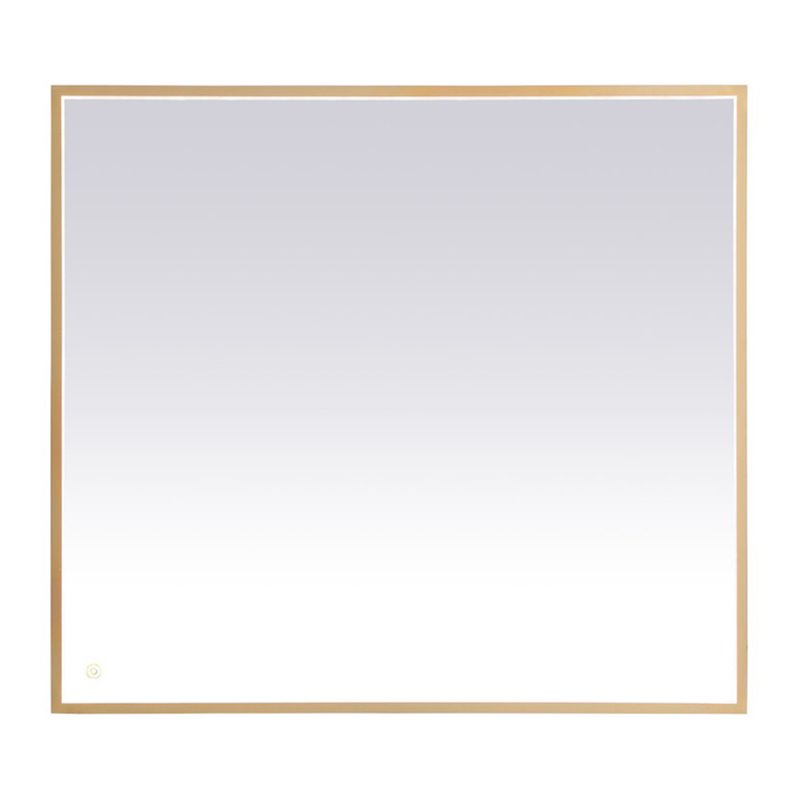 Elegant Decor Pier 36x40" Modern Aluminum LED Mirror in Brass | Cymax ...