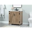 Elegant Decor Grant 30" Aluminum MDF Single Bathroom Vanity in Natural ...