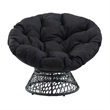 Papasan Chair with Black cushion and Black Resin Wicker Frame | Cymax ...