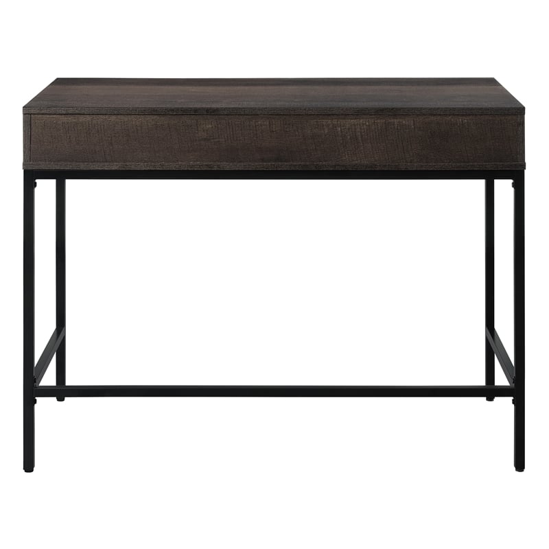Contempo 40-Inch Desk with Drawer and Shelf in Brown Wood Grain Finish ...