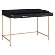 Alios Desk with Black Gloss Finish and Rose Gold Metal Frame | Cymax ...