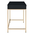 Alios Desk with Black Gloss Finish and Rose Gold Metal Frame | Cymax ...