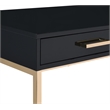 Alios Desk with Black Gloss Finish and Rose Gold Metal Frame | Cymax ...