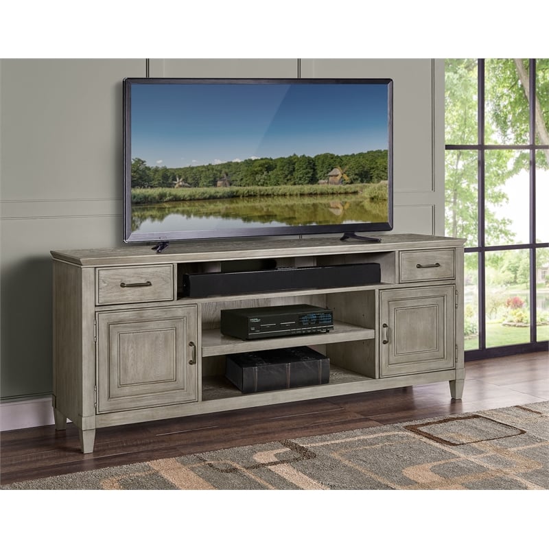 Origins by Alpine Newport 74" Wood TV Console in Sand | Cymax Business