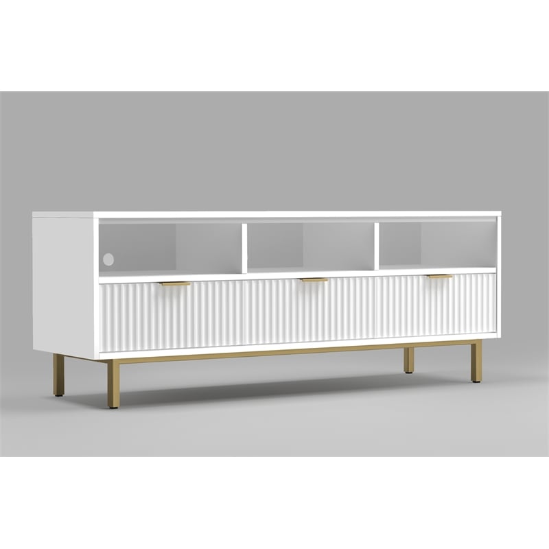 Origins by Alpine Casey 3 Drawer TV Console in White ...