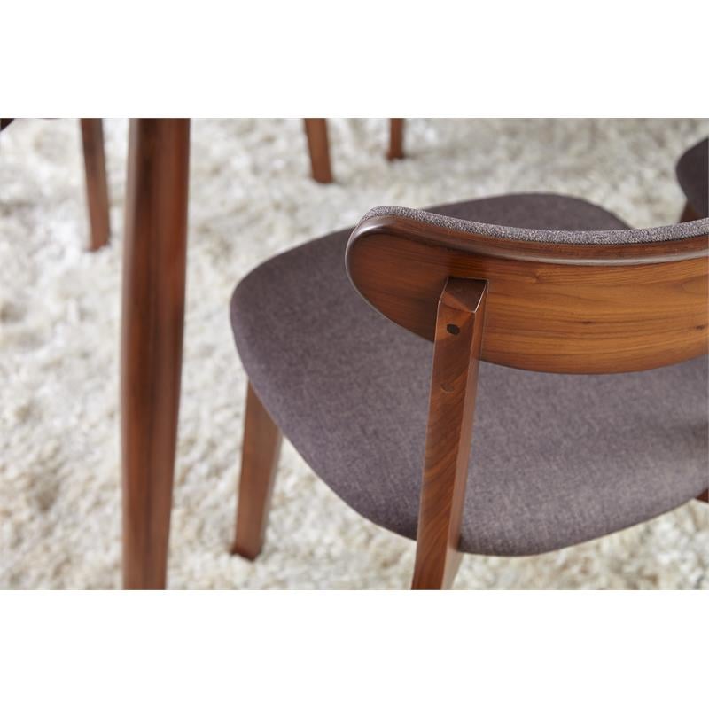 Unique Furniture Tahoe Rounded Back Rest Chair in Walnut Wood