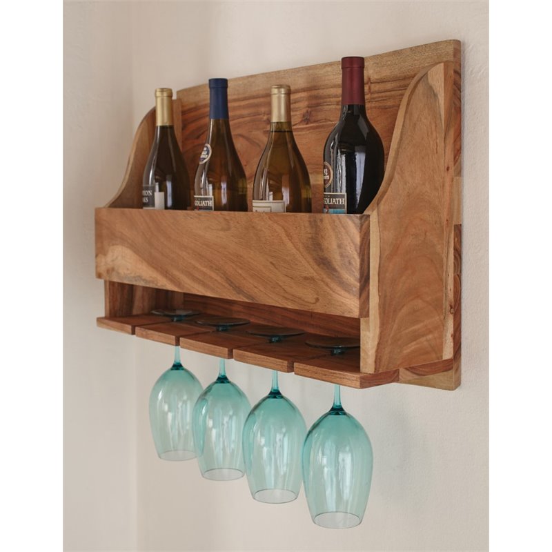 Alaterre Furniture Alpine Natural Live Edge Wine Rack in Natural ...