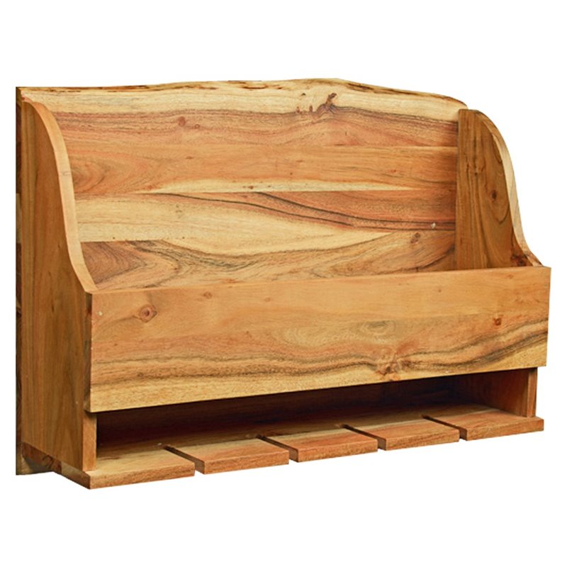 Alaterre Furniture Alpine Natural Live Edge Wine Rack in Natural ...