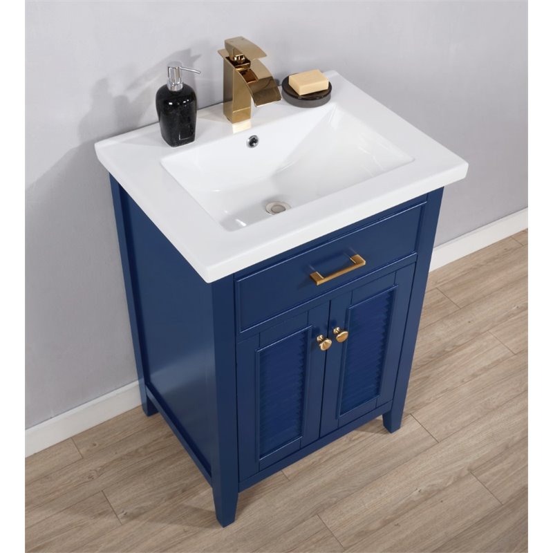 Design Element Group Cameron 24" Single Sink Vanity in Blue | Cymax ...