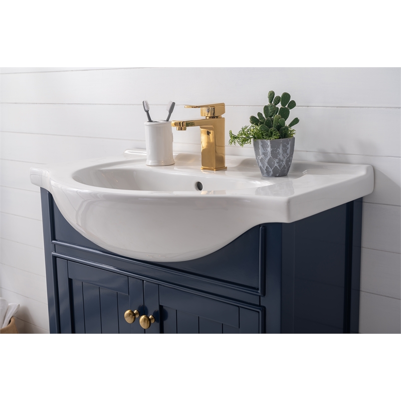 Design Element Marian 30" Single Sink Vanity In Blue | Cymax Business