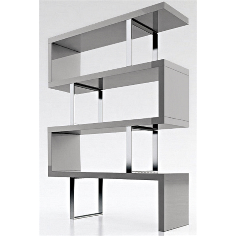 Contemporary Lacquer Wood Display Shelf in Gray | Homesquare