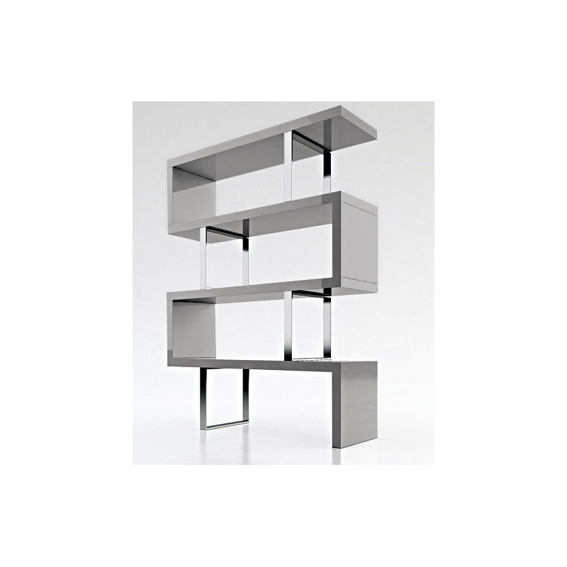Contemporary Lacquer Wood Display Shelf in Gray | Homesquare