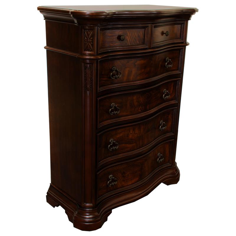 Best Master Barney's Traditional Wood 5-Drawer Chest in Walnut | Bush ...