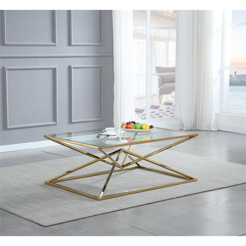 Emerson Gold Glass Coffee Table | BushFurnitureCollection.com