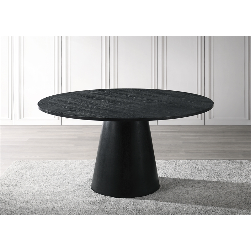 Terra Ebony Black Round Dining Table | Bush Furniture Collection