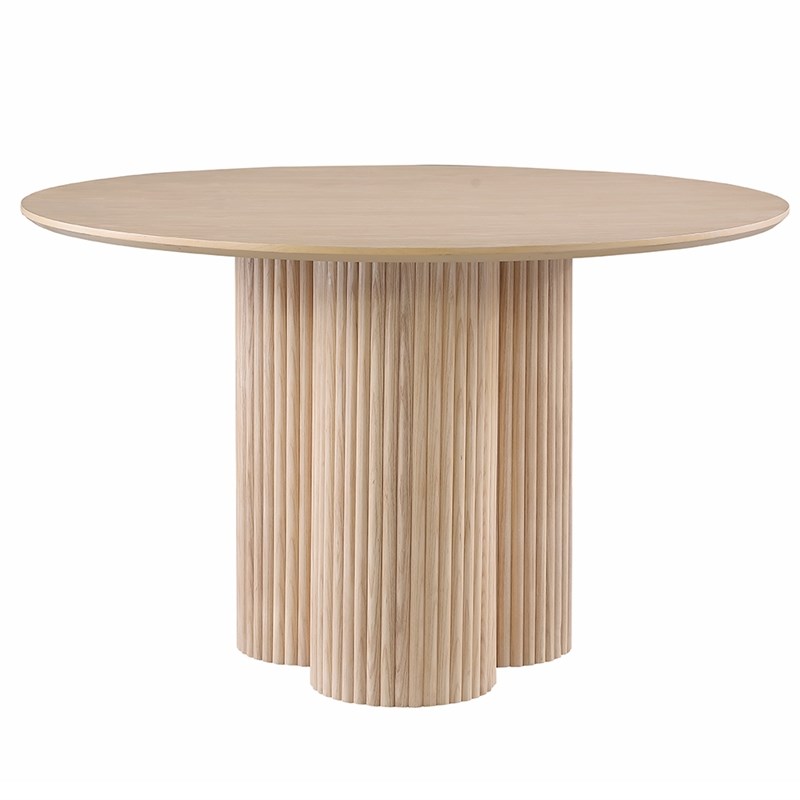 Harmonique Light Brown Oak Wood Pedestal Dining Table (Seats 4)
