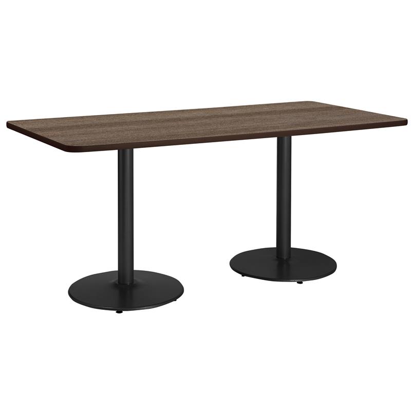 KFI Mode 36" x 96" Conference Table - Teak - Rnd Black Base - Standard ...